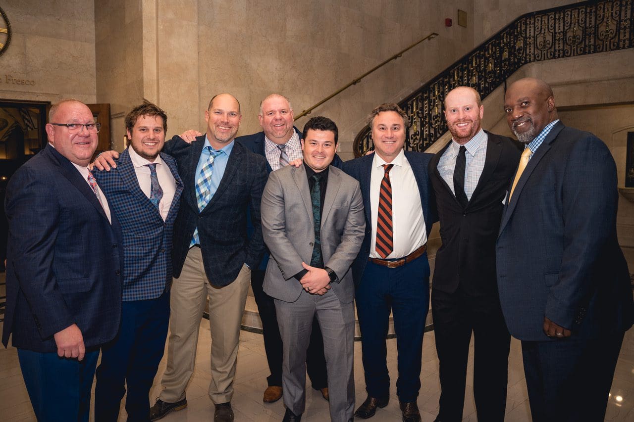 2022 Honoree Dave Morrow ’89 enjoys conversation with Lacrosse Coaches ...